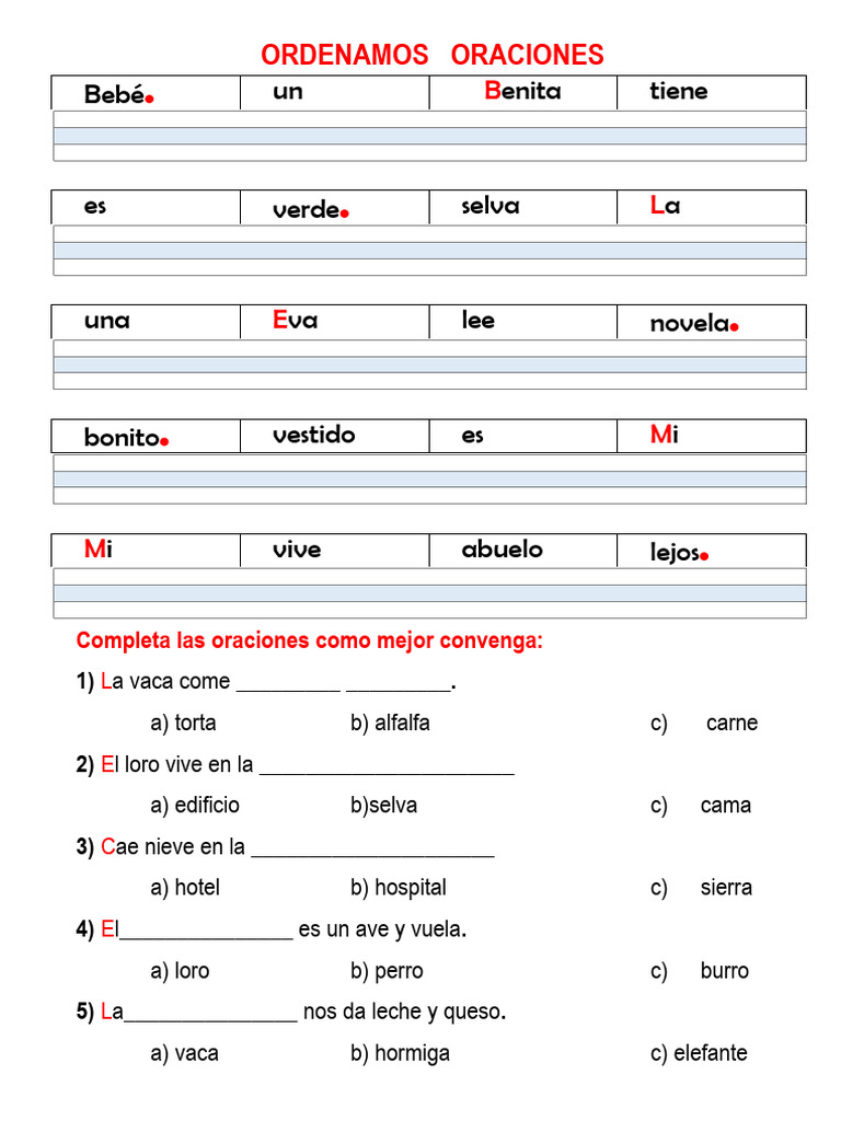 Oraciones Con V | PDF