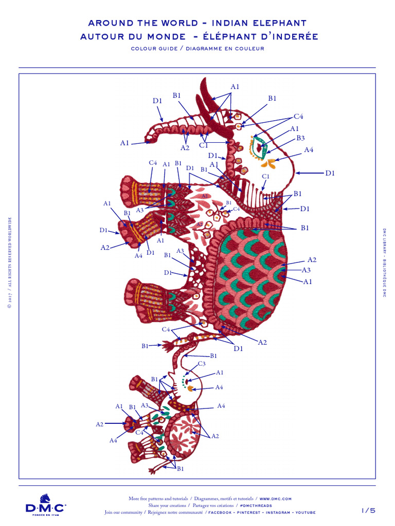 Indian Elephant in DMC PAT0454 Downloadable PDF - 2 | PDF