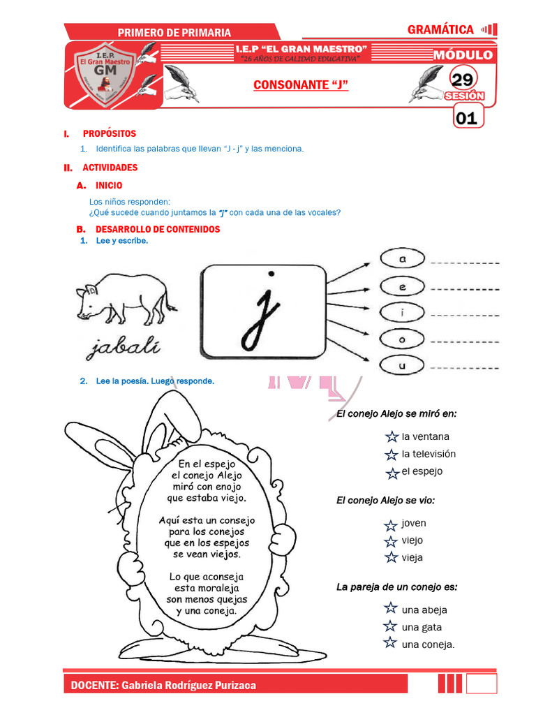 Sesion 37 Consonante J | PDF