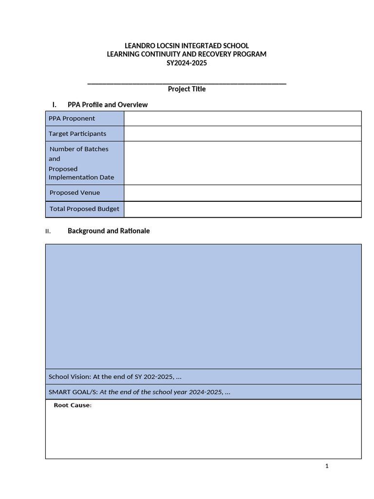 PPA-PROPOSAL-TEMPLATE | PDF