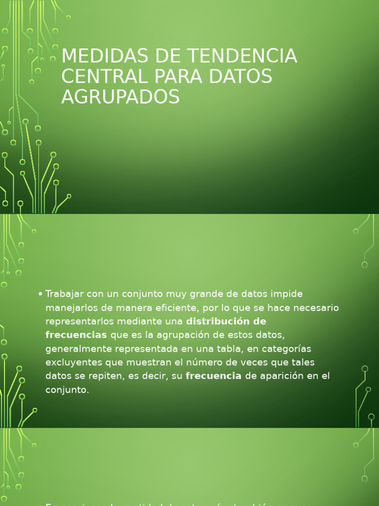 Medidas de Tendencia Central para Datos Agrupados | PDF