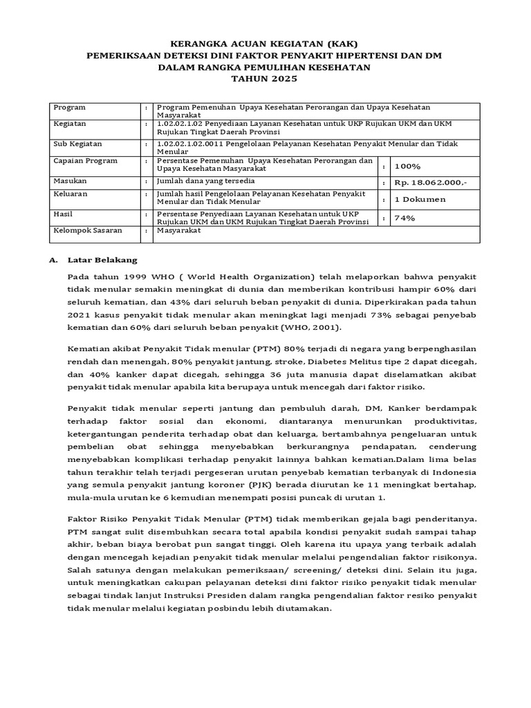 KAK Skrining HT DM | PDF