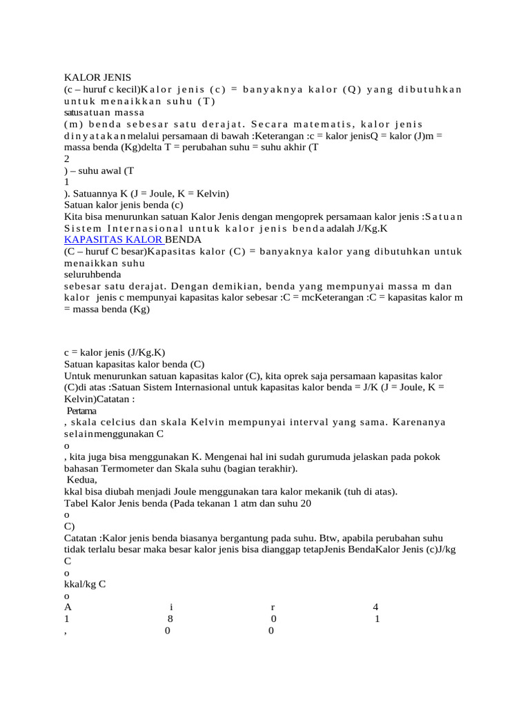 Kalor Jenis | PDF