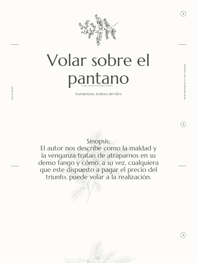 Análisis Del Libro Volar Sobre El Pantano Desde Una Visión Humanista | PDF