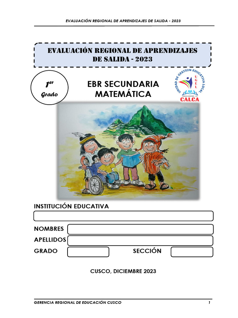 1° Mat - Eval - Salida | PDF