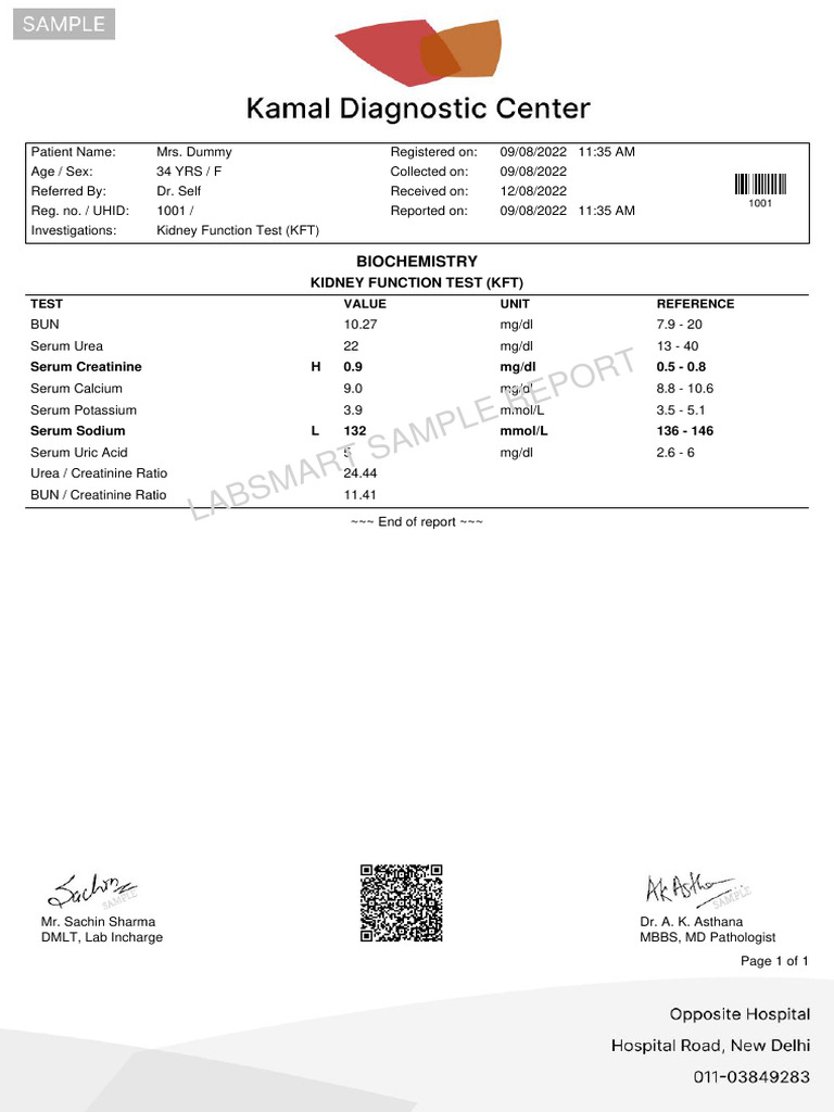 KFT (Kidney Function Test) | PDF