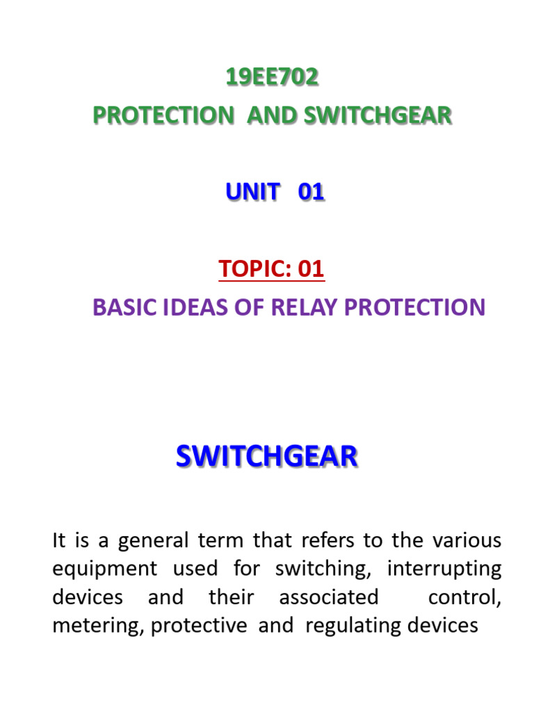 19EE702 PSG UNIT 01 PPTs | PDF