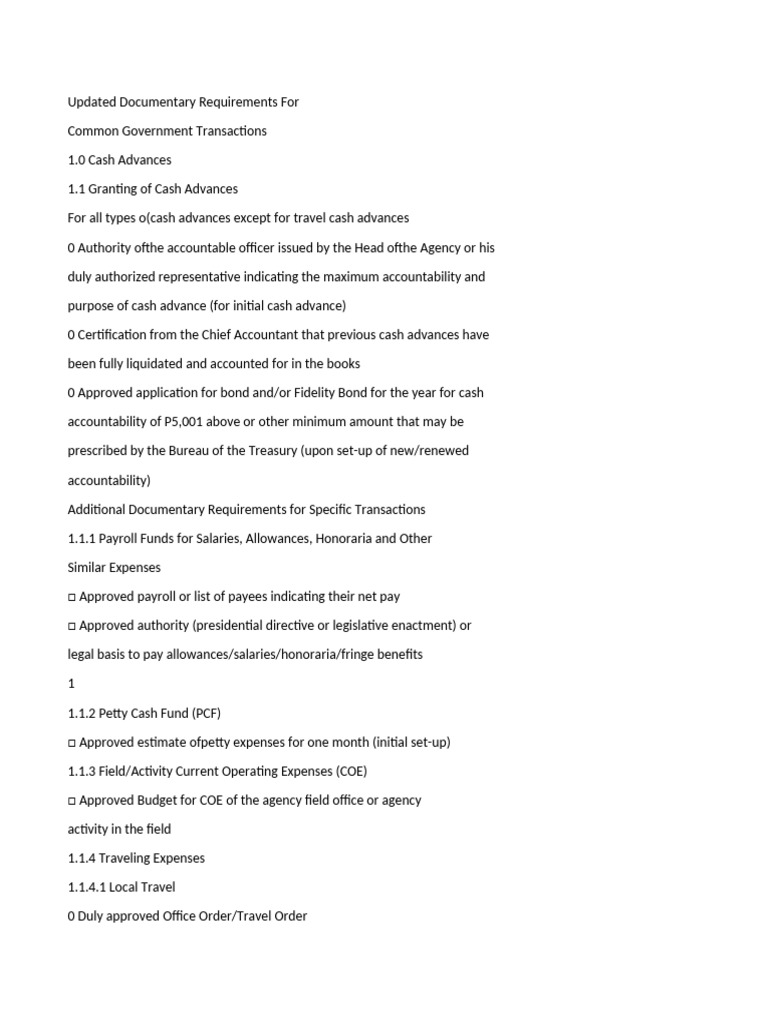 Updated Documentary Requirements | PDF