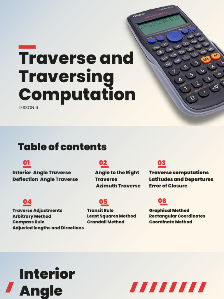 Traversing and Traverse Computation | PDF | Surveying | Science & Mathematics