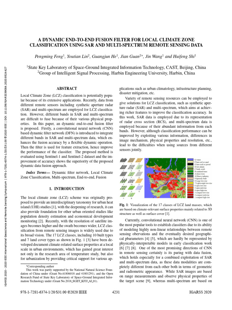 A Dynamic End-to-End Fusion Filter For Local Climate Zone Classification Using SAR and Multi ...