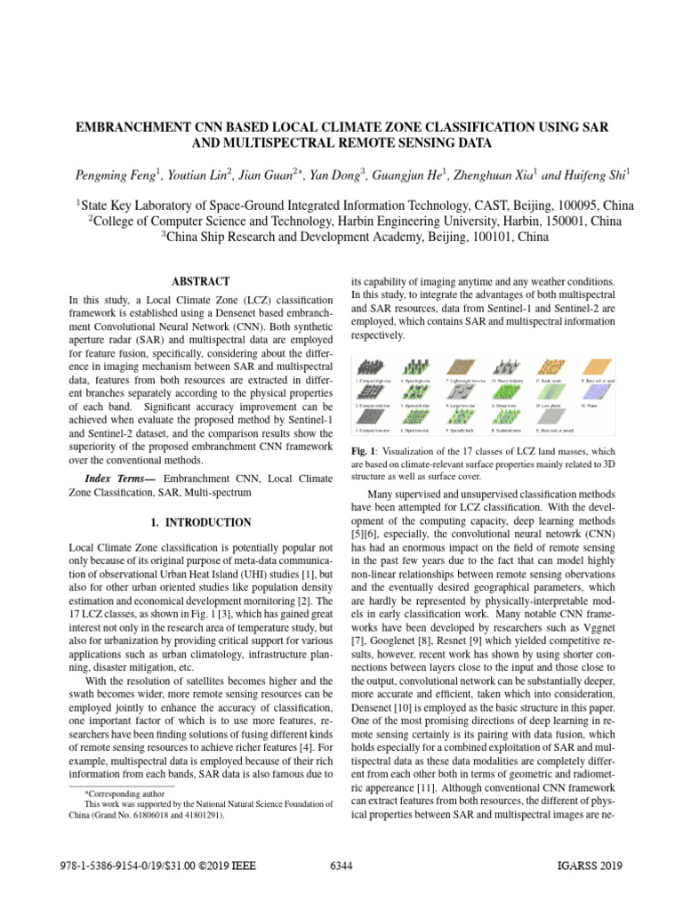 Embranchment CNN Based Local Climate Zone Classification Using Sar and Multispectral Remote ...