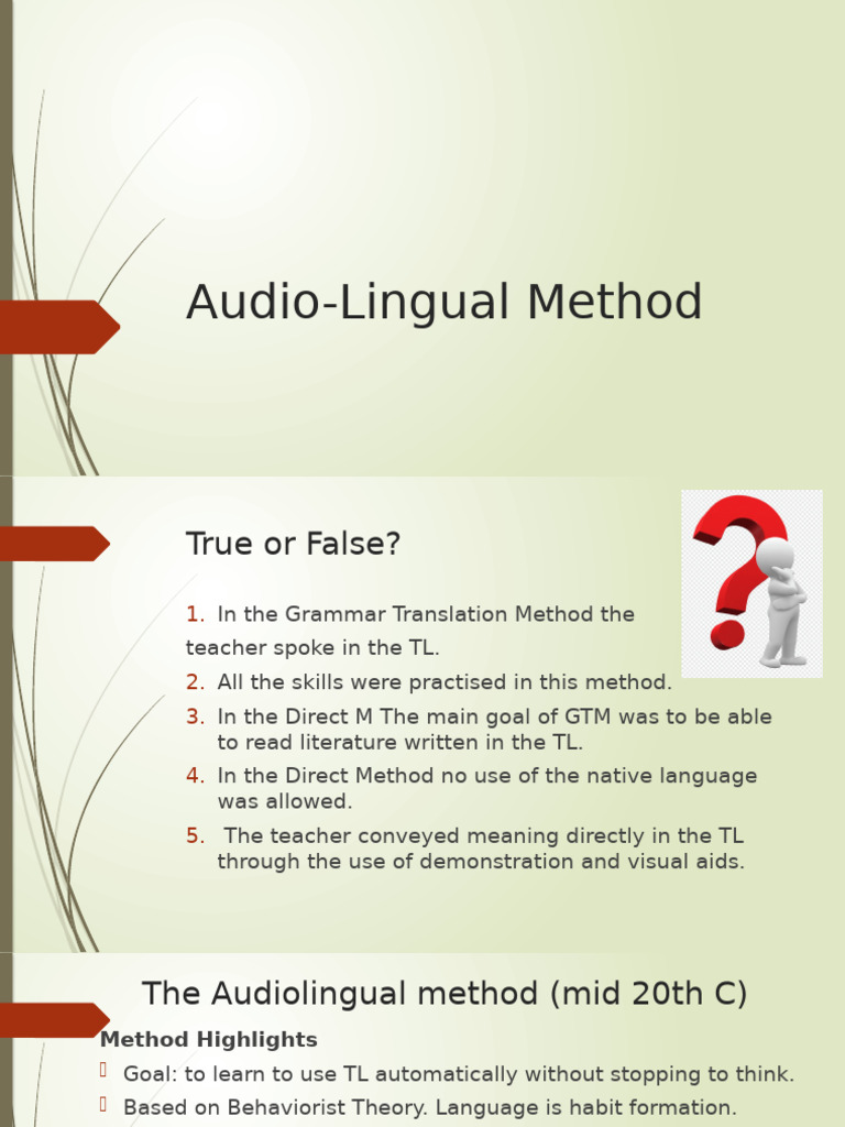 Audio Lingual Method | PDF