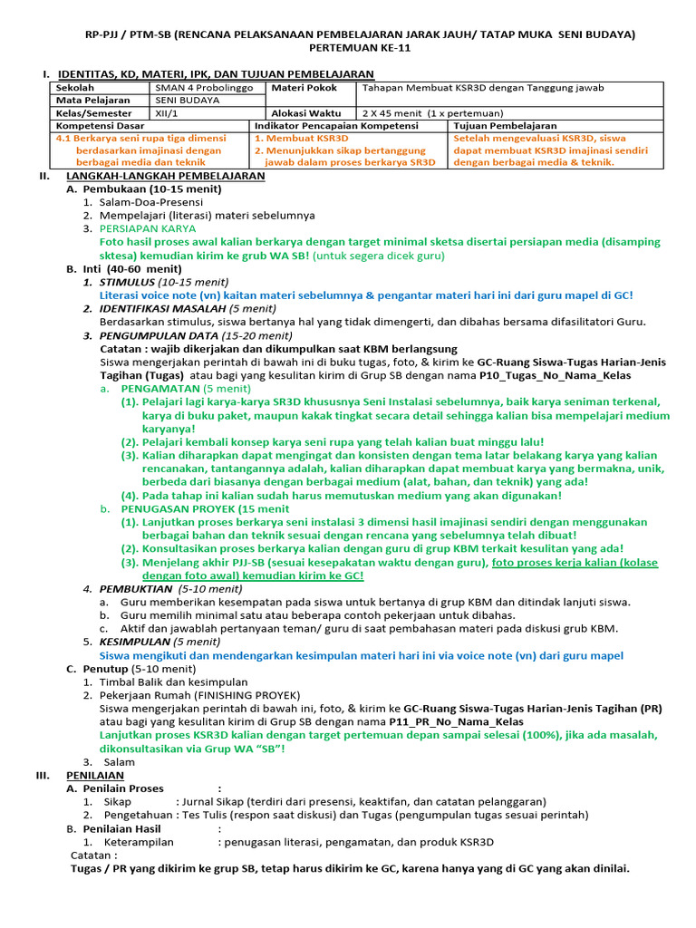 P 11 Rp Sb Sr Xii Ganjil 4 1 Proses Mencipta Ksr3d Pdf