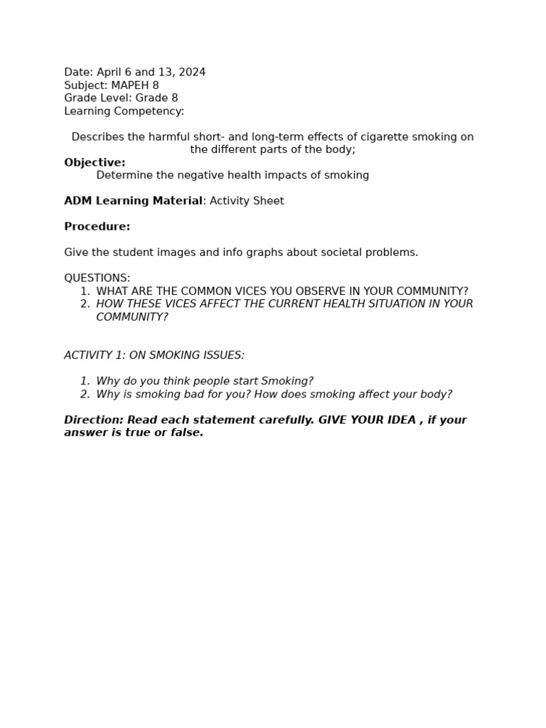 Lesson Plan Mapeh Integrating Adm | PDF | Self-Improvement