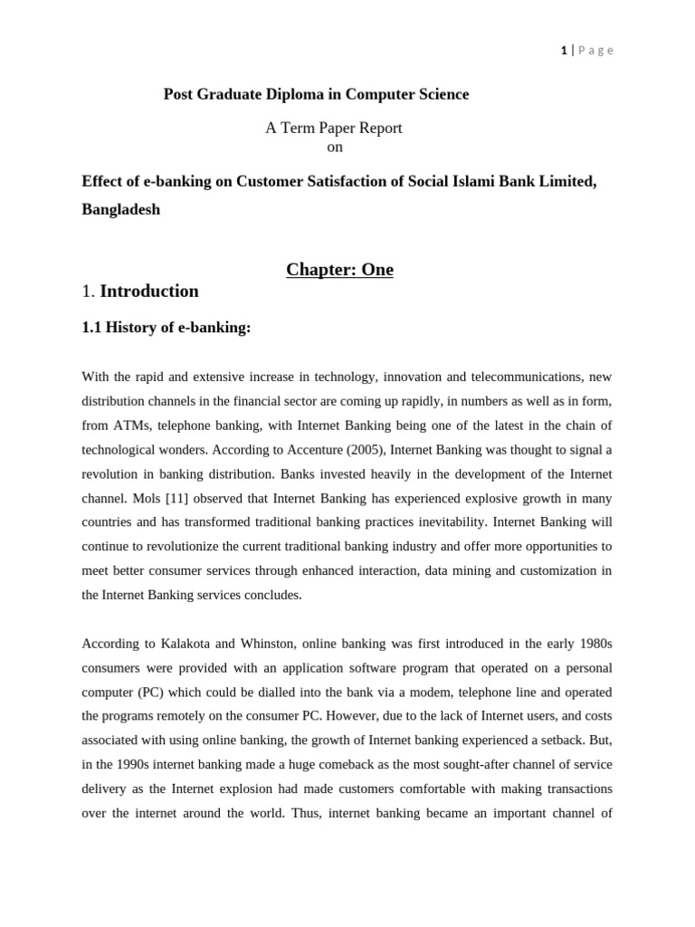 Research Proposal On Effect of E-Banking On Customer Satisfaction of ...