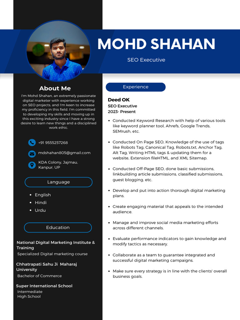 CV Mohd Shahan | PDF