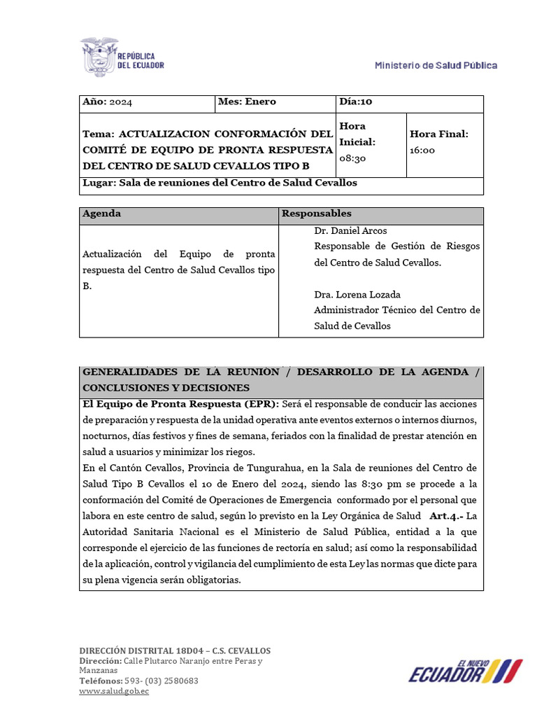 ACTUALIZACION DEL COE 2024 C.S Cevallos | PDF