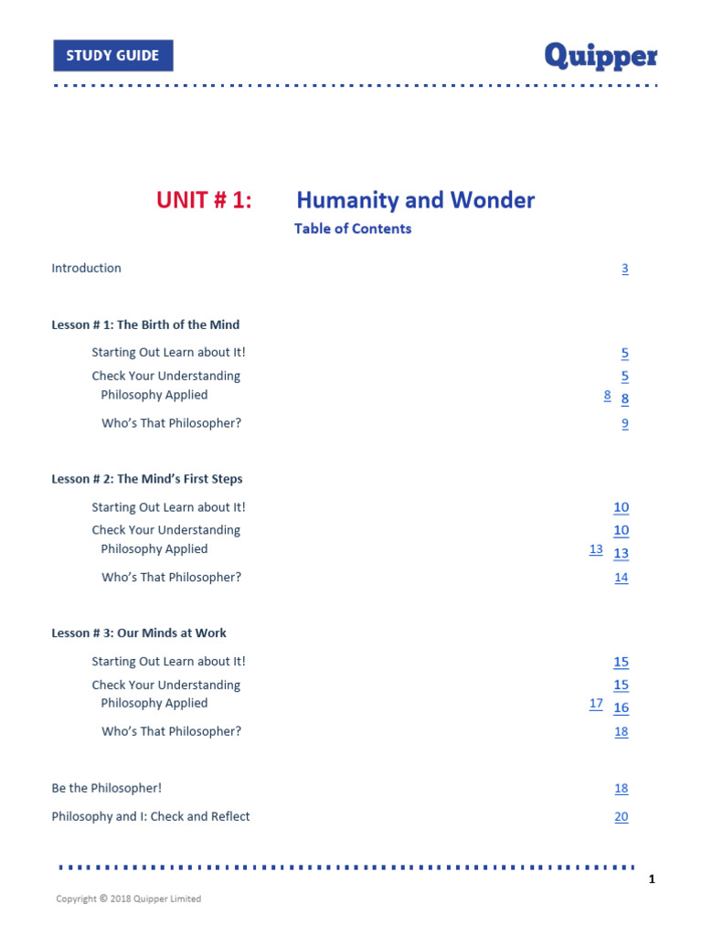 Philo Unit 1 Humanity and Wonder | PDF