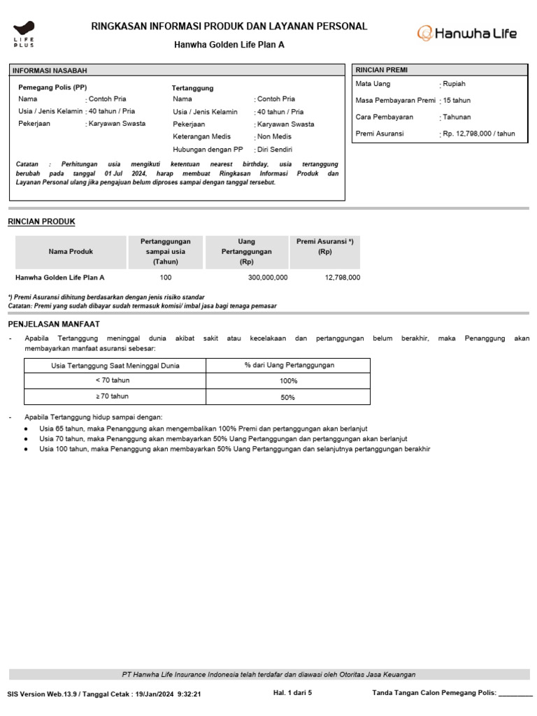 Golden Plan U40 UP300 15th | PDF