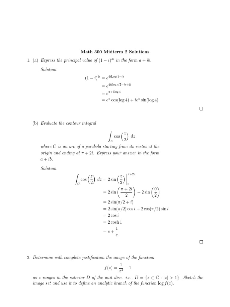 Midterm2 Solutions | PDF