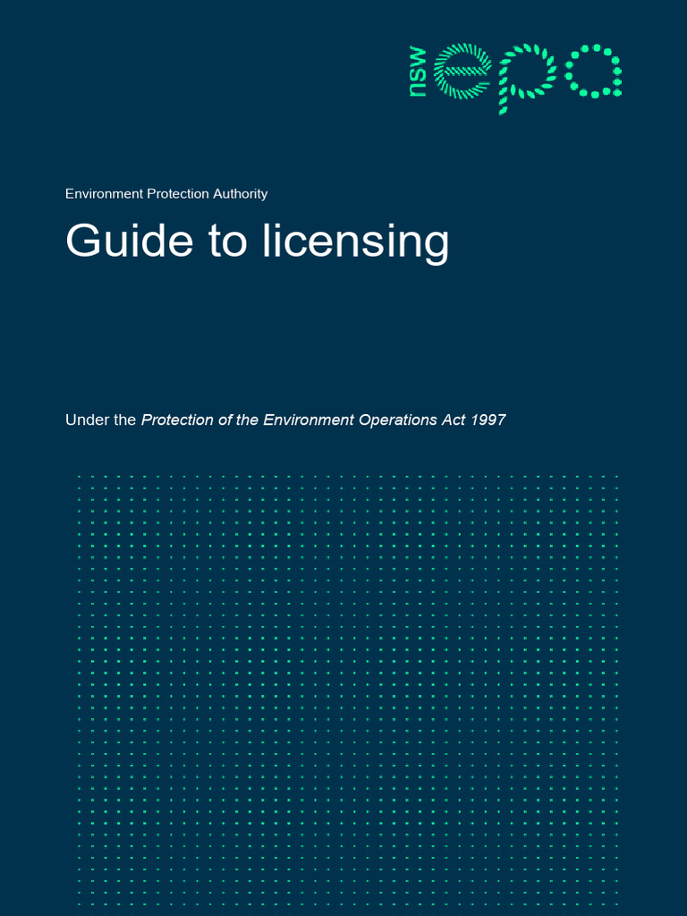 EPA Licensing Guide for Environmental Protection | PDF | License ...