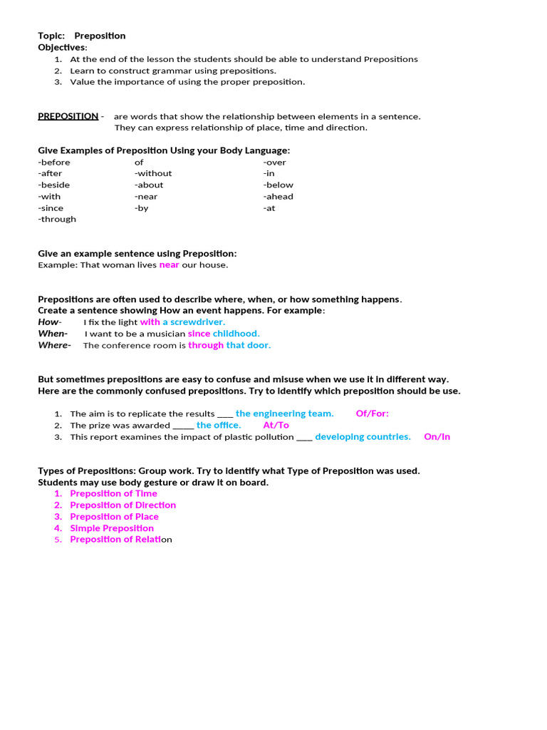 ENGLISH 028 Lesson Plan | PDF