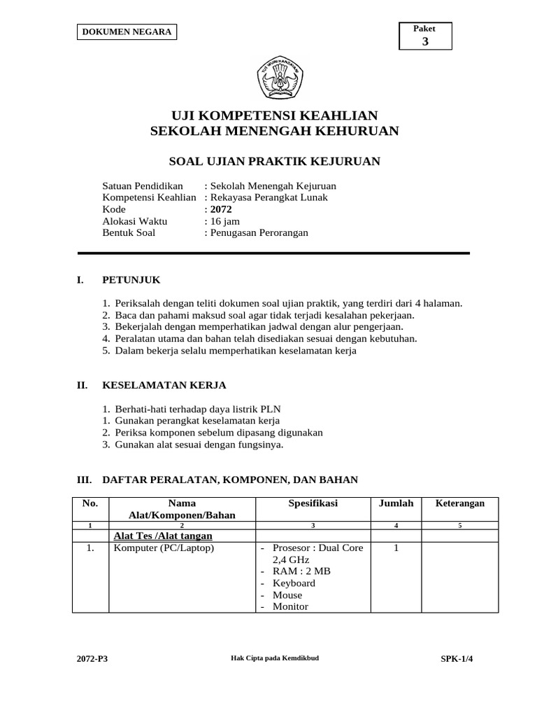 2072-P3-SPK-Rekayasa Perangkat Lunak (K06) | PDF