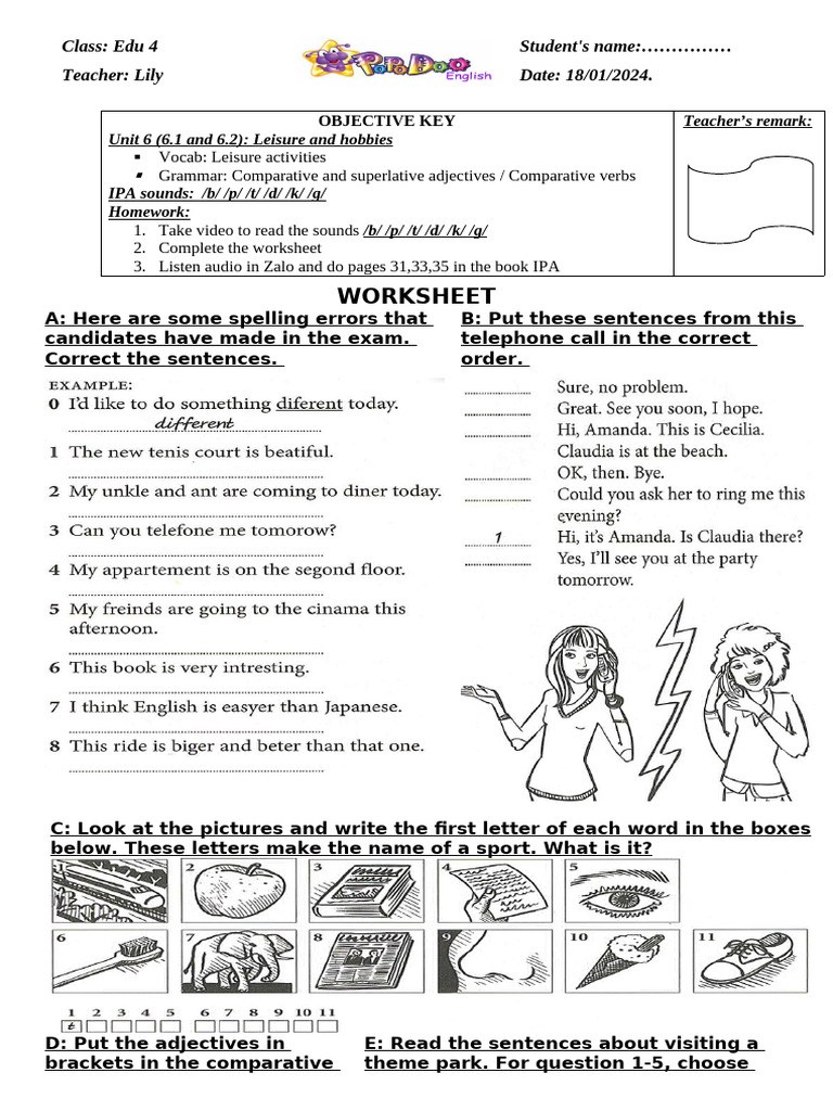 WS EDU 4 - U6 OB KEY - 18 Jan | PDF