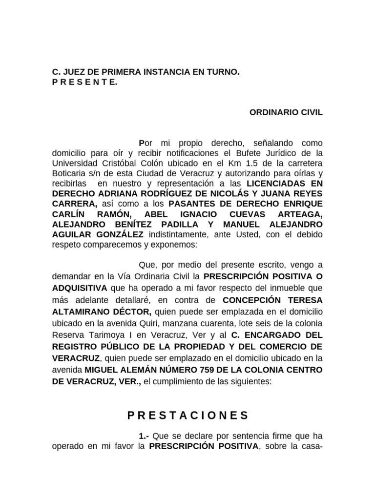 EJEMPLO DE DEMANDA | PDF