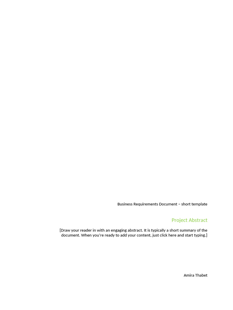 BRD Template Short | PDF