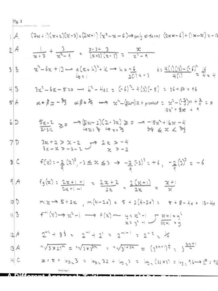 2017 Add Math p1 Anz | PDF