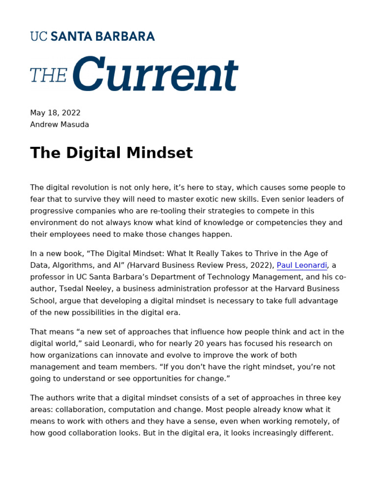 The Digital Mindset | PDF