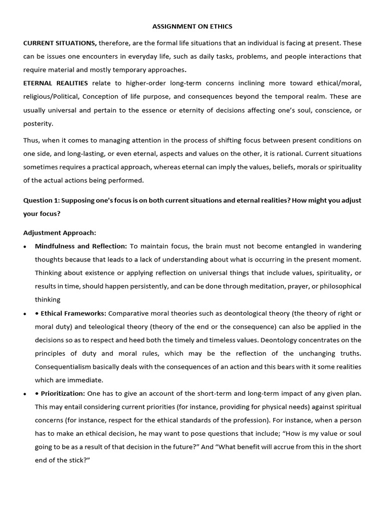 Current Situations and Eternal Realities | PDF
