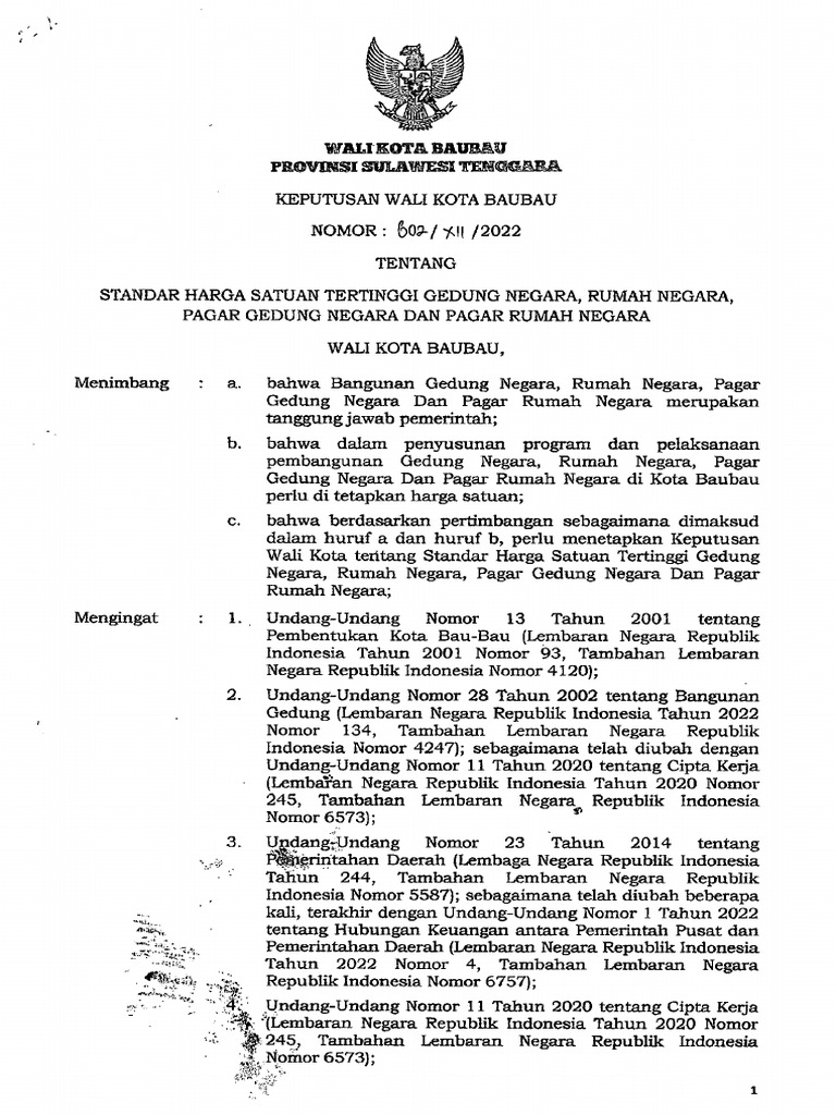 Perwali 602-Xii-2022 | PDF