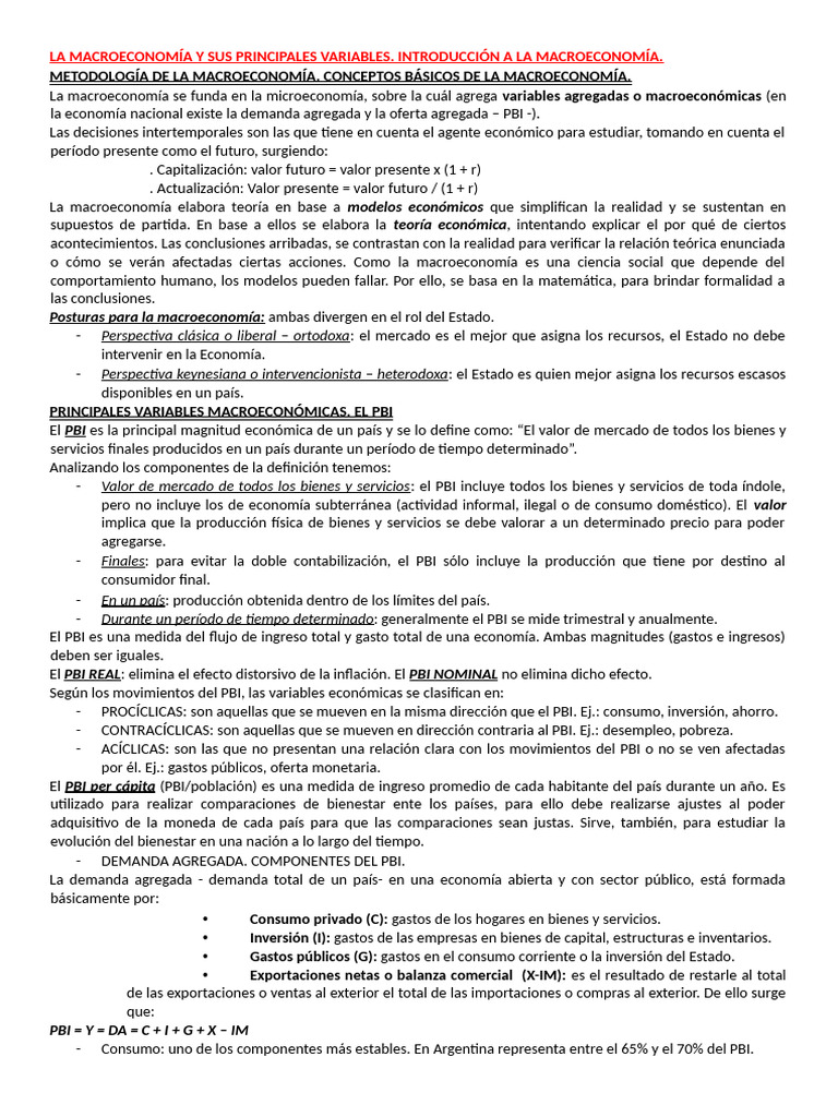 Resumen Economia II 1ra.parte (1) | PDF