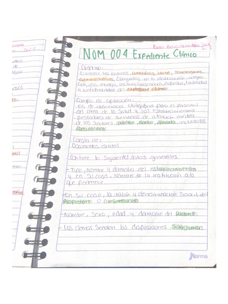 NOM 004 Expedienté Clínico | PDF