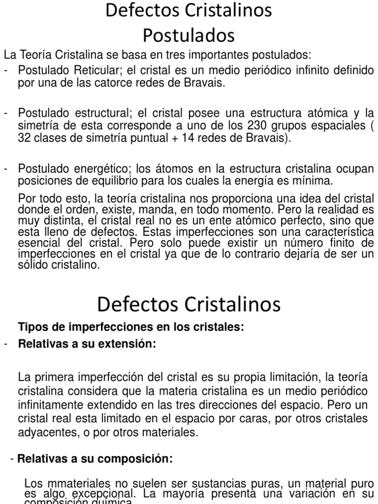 Imperfecciones en Cristales | PDF | Cristal | Dislocación