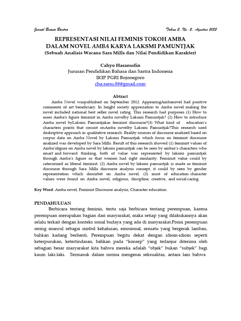Webmasterojs2015, Journal Manager, Representasi Nilai Feminis Tokoh ...