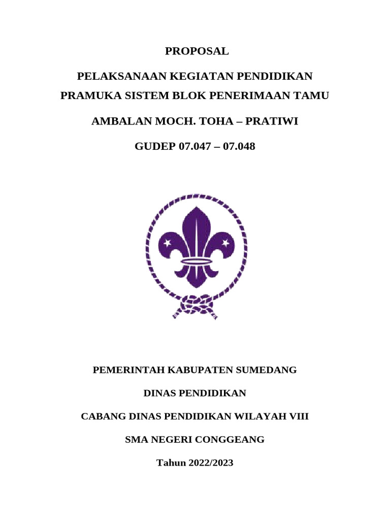 Proposal Blok Pramuka 2023 | PDF