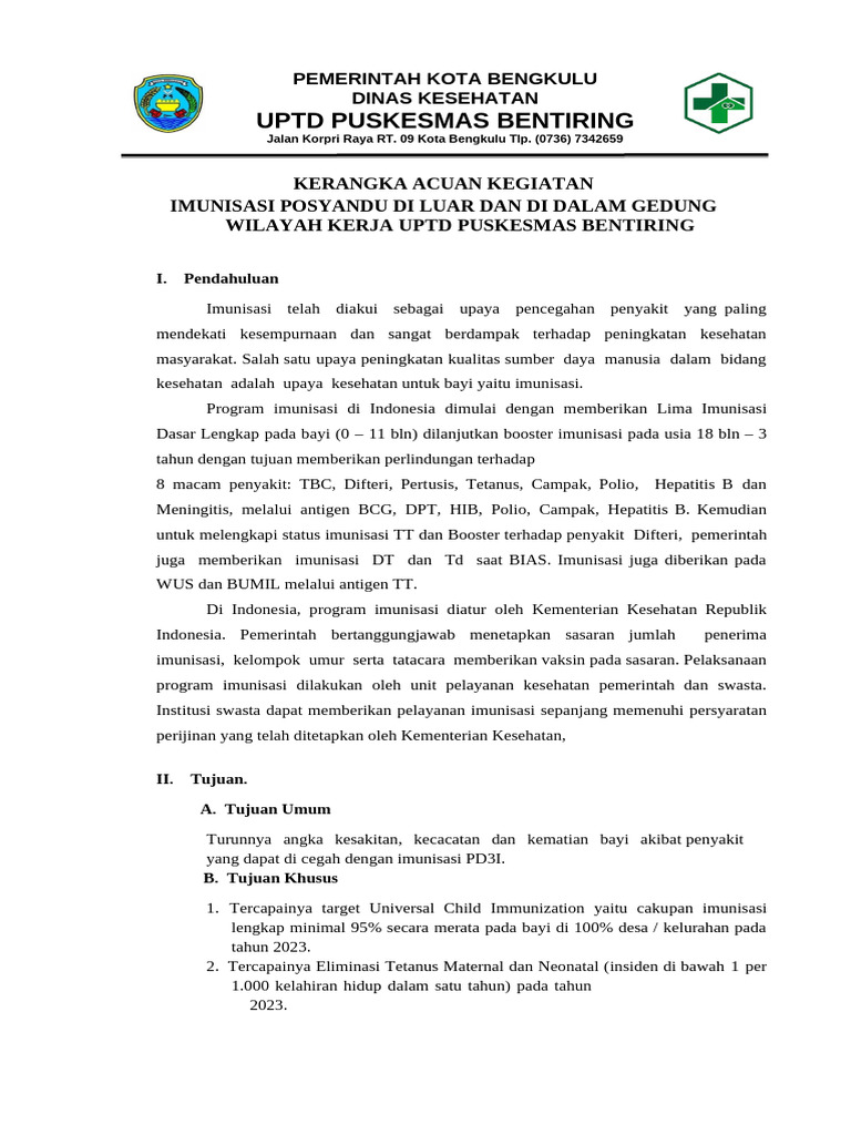 4.3.1. Kak Program Imunisasi | PDF