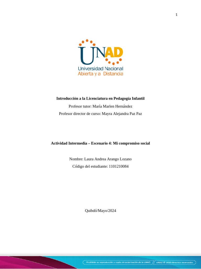 Anexo 1 - Formato 4 - Mi Compromiso Social Laura97 | PDF | Pedagogía ...
