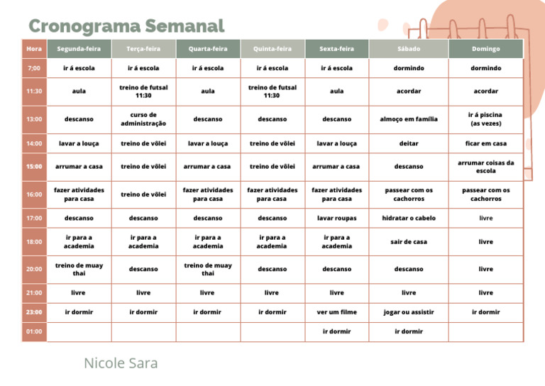 Folha Planner Semanal Verde e Rosa - 20240715 - 160056 - 0000 | PDF