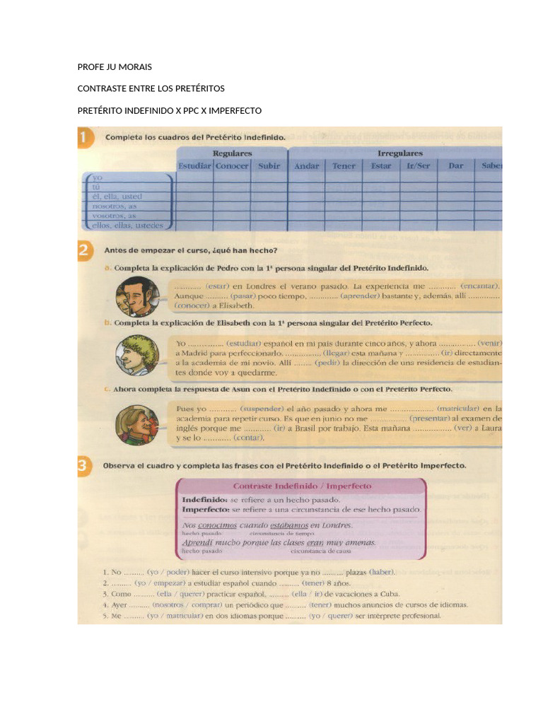 Contraste Entre Preteritos | PDF