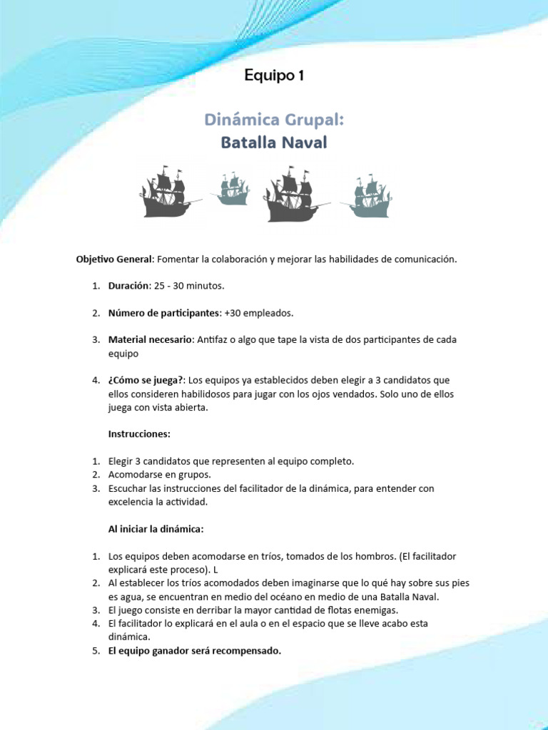 Batalla Naval Dimámica Grupal ARH | PDF