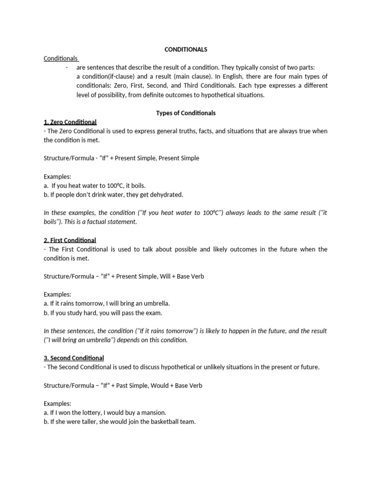 Topic 3 Conditionals | PDF