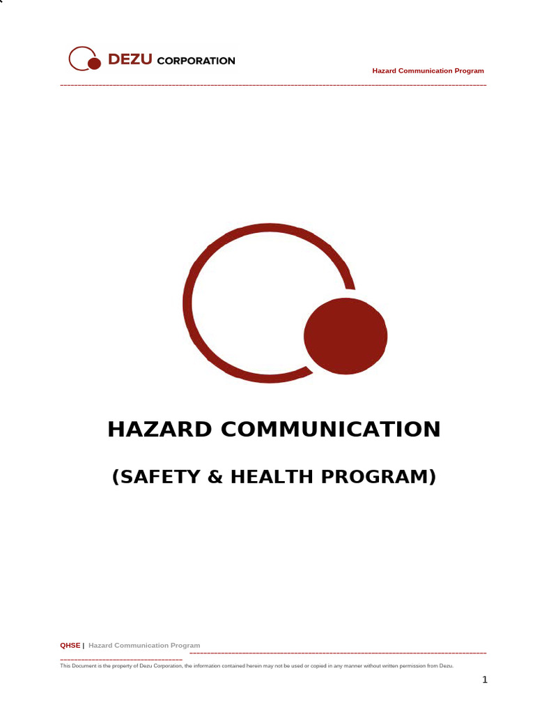 Doc-Qhse Program Hazard Communication Program2023 | PDF