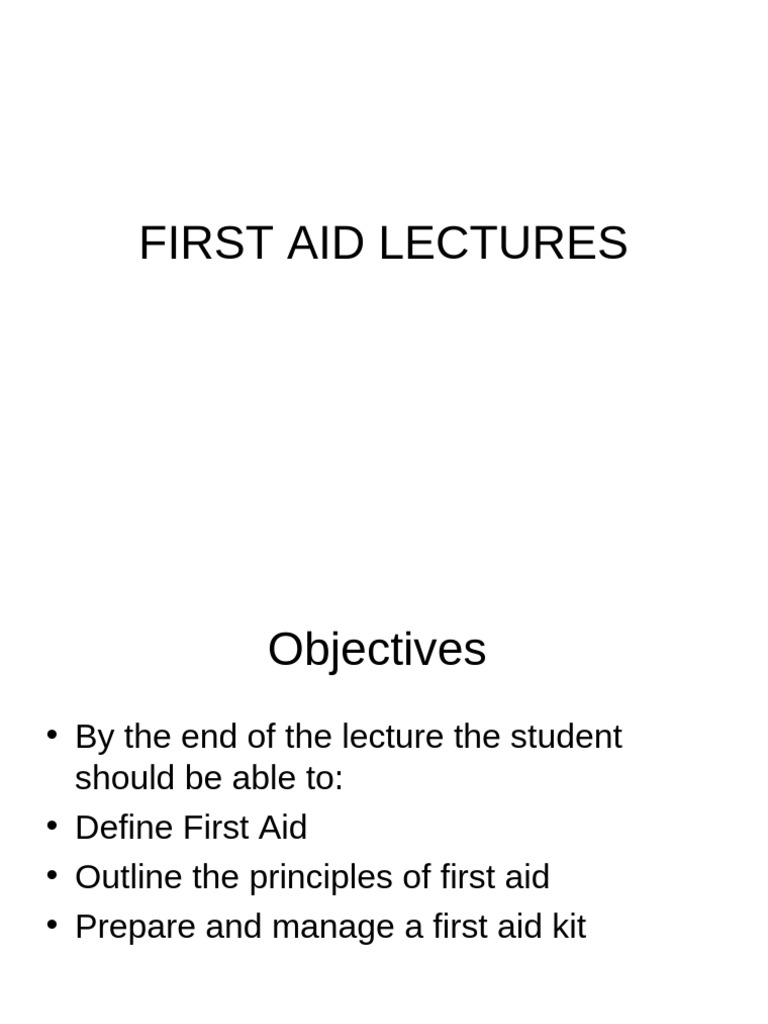 First Aid Lectures | PDF