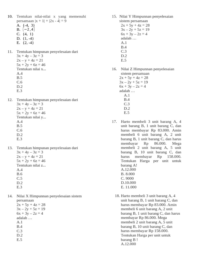 SOAL PAS FIX KELAS X GAK ADA COP | PDF