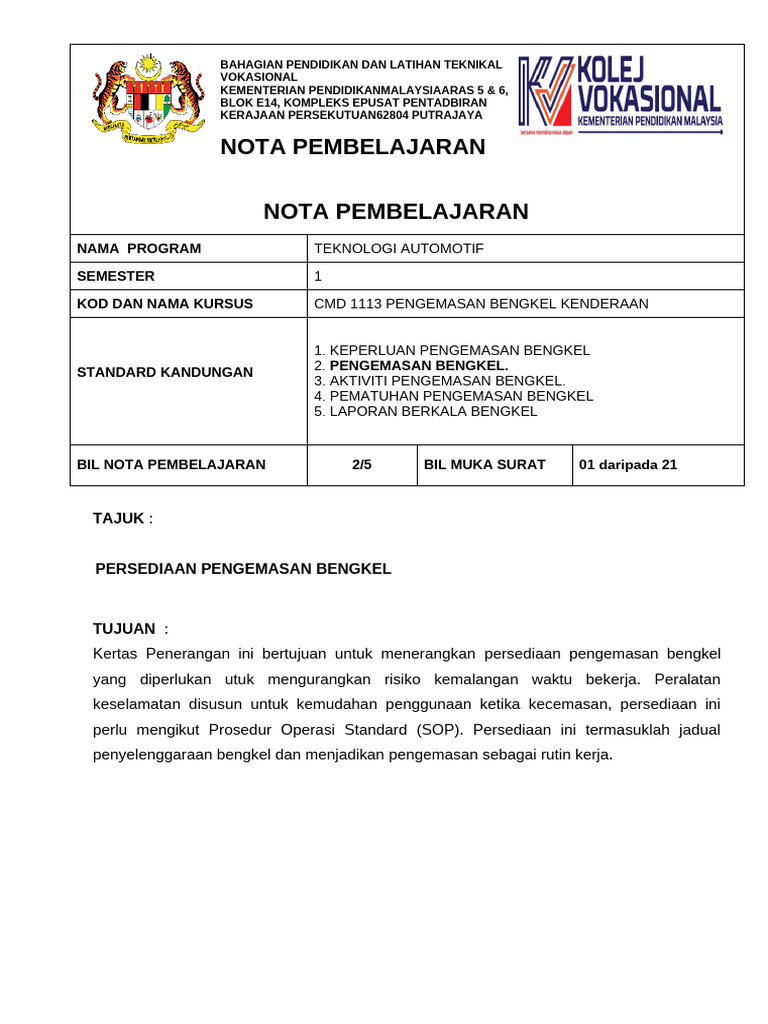 Nota Pembelajaran 2-5 | PDF
