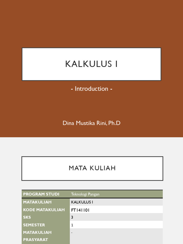 Materi Kalkulus I - Introduction | PDF